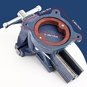 FAHKNS 4" Bench Vise, Workbench Vice Heavy Lock Down Duty Clamps Precision, 4.13" Jaw Width 360° Swivel Base CNC Vise for Woodworking Milling Machine Drill Press