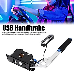 Game Handbrake, High Hardness Aluminium Alloy Easy Installation Linear Game Handbrake for G27 G25 G29(Blue)