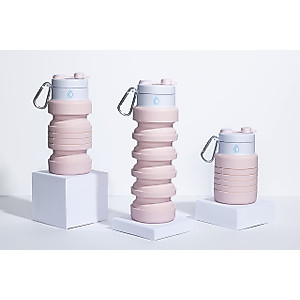 DRINK THIRSTY Collapsible Water Bottle | BPA free and food-grade silicone | 500mL | Convenient and perfect for everyday use (Sky Blue)