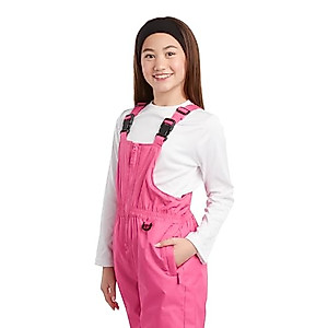 Wippette Girls’ Snow Bib – Kids’ Insulated Waterproof Snowboard Ski Snow Pants Overalls for Girls (5-18), Size 12-14, Rose