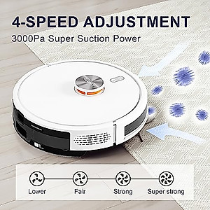 Lydsto Robot Vacuum and Mop Combo with HEPA Self-Emptying Base, 3-in-1 Robotic Vacuum with Lidar Navigation for 40 Days of Cleaning, 3000Pa Suction, Smart Map, App Control, Perfect for Pet Hair, R5