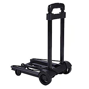 Plastic Folding Luggage Cart with 2 Wheels Lightweight Minisize Hand Truck for Travel, Moving,Camping and Office School Use Trolley(Small Base Plate 12.6"x9"inch)