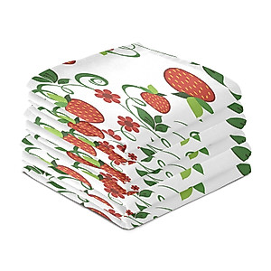 ALAZA Strawberry Decorative Kitchen Dish Towels 1 Piece,Soft and Absorbent Kitchen Hand Towels Home Cleaning Towels Dishcloths,18 x 28 Inch