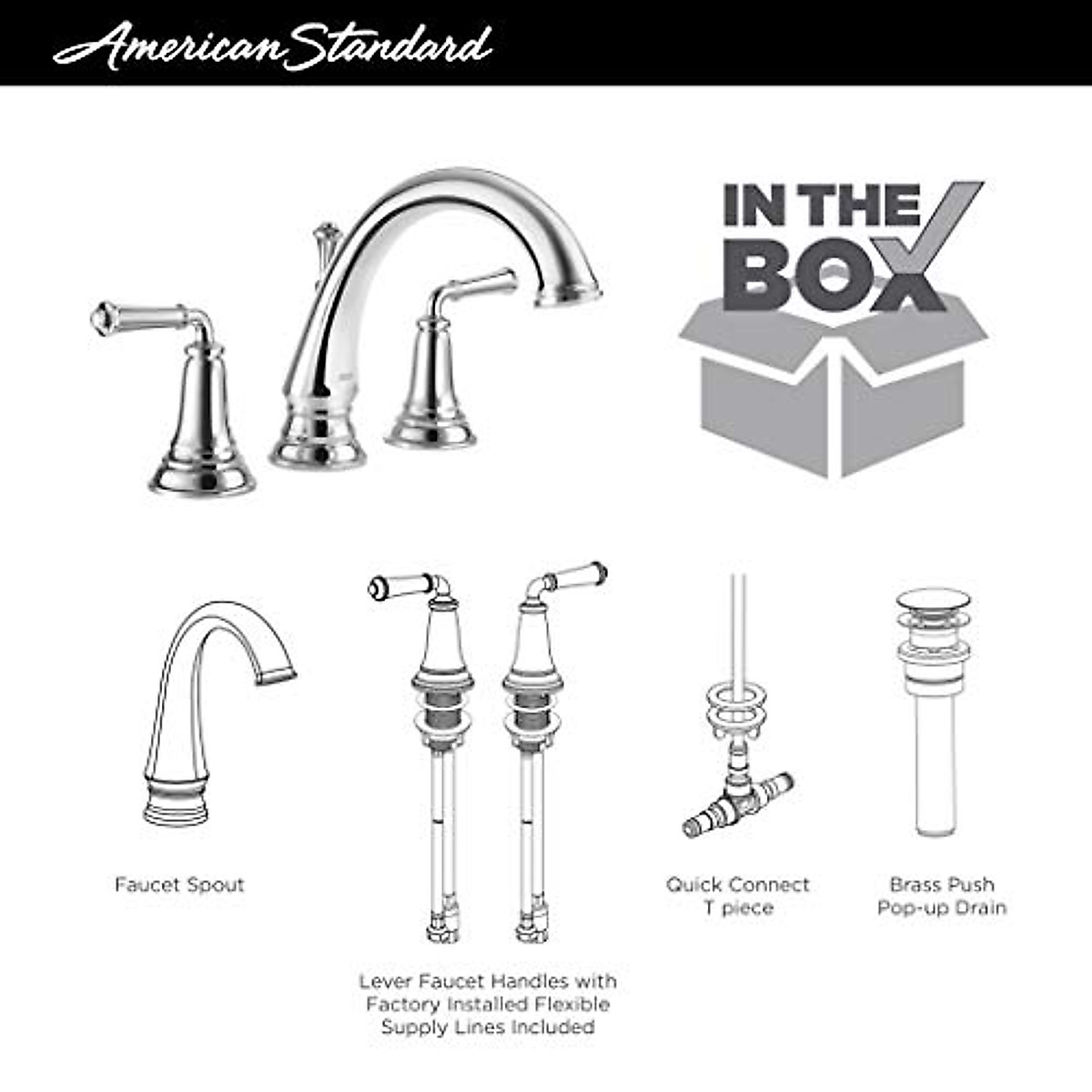 American Standard 7052807.002 Delancey Widespread Bathroom Faucet with Pop-up Drain, Polished Chrome