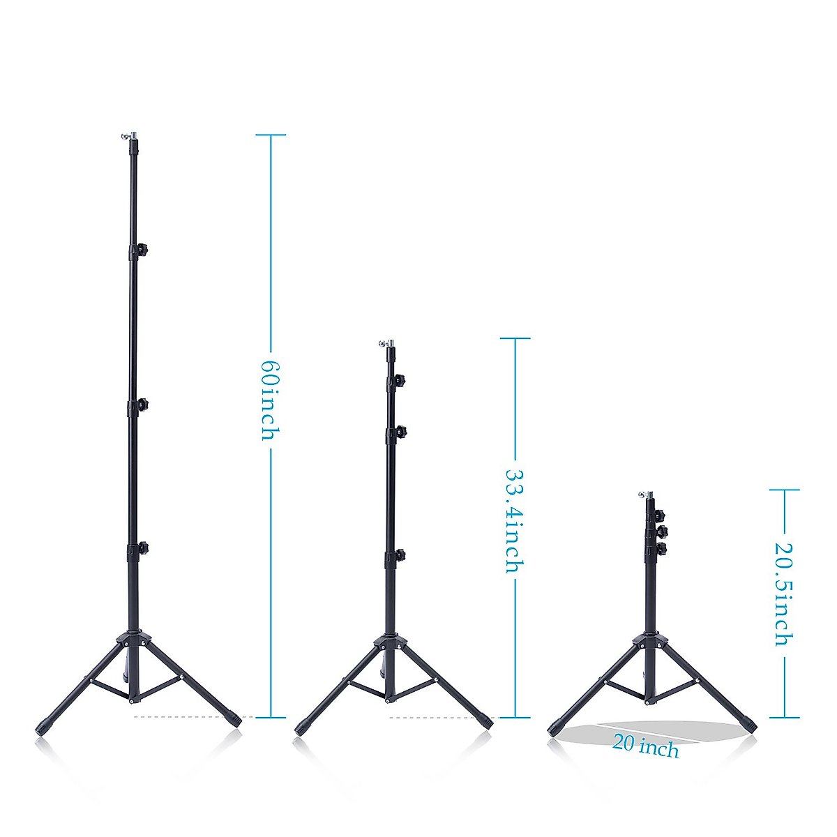T-SIGN IPad Tripod Stand, Reinforced Foldable Floor Tablet Stand, Height Adjustable 360° Rotating Mount for All 7 to 12 Inches Tablets, Carrying Case, Phone Holder, Bluetooth Remote Control