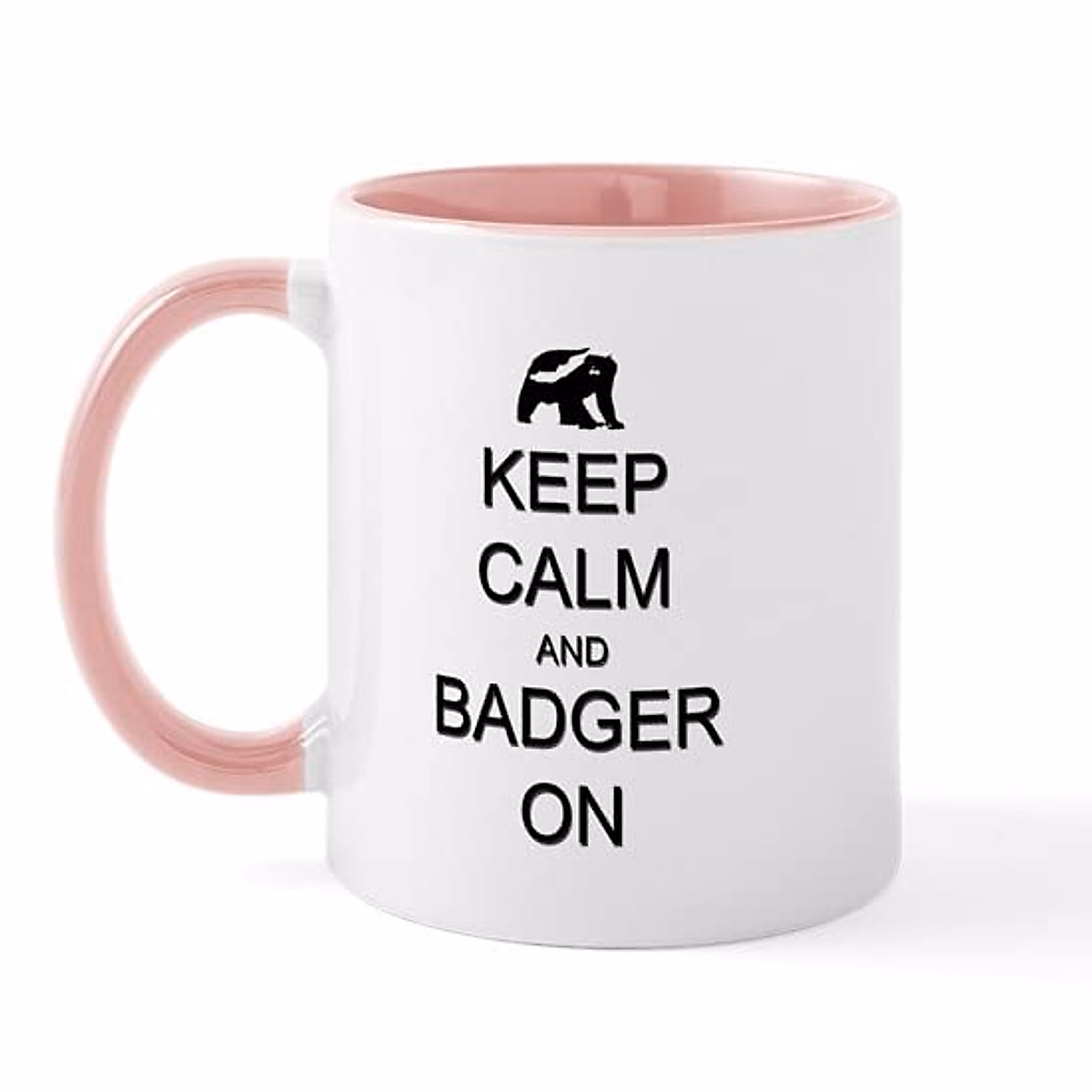 CafePress Keep Calm And Badger On Mug Ceramic Coffee Mug, Tea Cup 11 oz