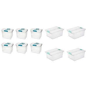 Sterilite Large Nesting ShowOffs (6-Pack) and Sterilite Deep Clip Box (4-Pack) Storage Bins