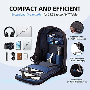 XD Design Bobby Original Anti-Theft Laptop Backpack with USB Port (Navy)