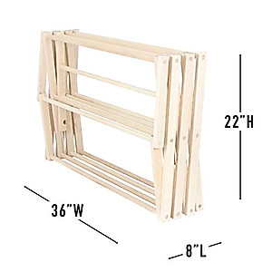 Pennsylvania Woodworks Clothes Drying Rack: Solid Maple Hard Wood Laundry Rack for Sweaters, Blouses, Lingerie & More, Durable Folding Drying Rack, Made in USA, No Assembly Needed, Large