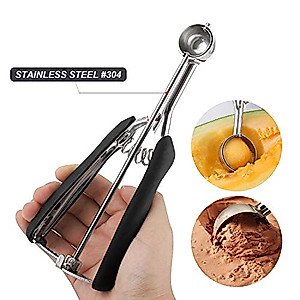 Extra Small Cookie Scoop 1 tsp, Professional Stainless Steel Mini Ice Cream Scoop 25 mm, Melon Baller Scoop Good Soft Grips, Quick Trigger Release