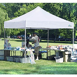 Ontheway 10'x10' Ez Pop-up Canopy Tent Commercial Instant Canopies with Roller Bag and 4 SandBags (White)
