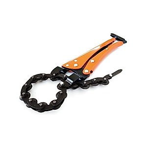 Grip-On 186-12 12-Inch Chain Pipe Cutter Locking Pliers, Heavy Duty in Orange Epoxy