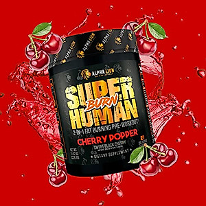ALPHA LION Superhuman Burn 2-in-1 Metabolism Booster Pre Workout, Weight Loss Supplement, Appetite Suppressant, Fat Loss Support, Energy & Focus Powder (21 Servings, Sweet Black Cherry Flavor)