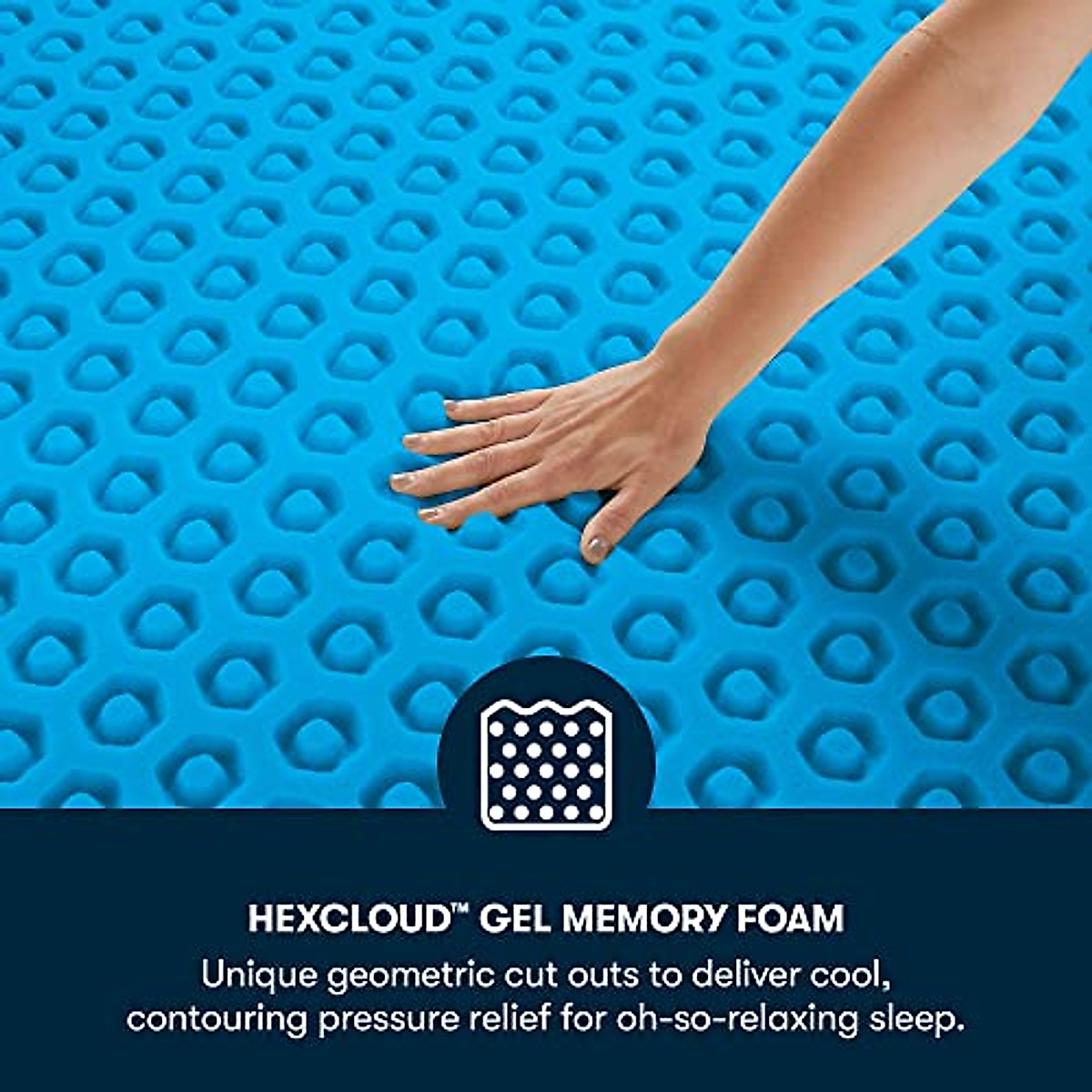 Serta Perfect Sleeper 11 Inch Queen Gel Memory Foam Hybrid Mattress, Medium, USA Built, 100-Night Trial, CertiPUR-US Certified - Tranquil Wave, White and Light Blue