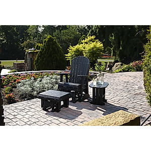 LuxCraft Poly Glider Footrest Ottoman (Cherrywood & Black)