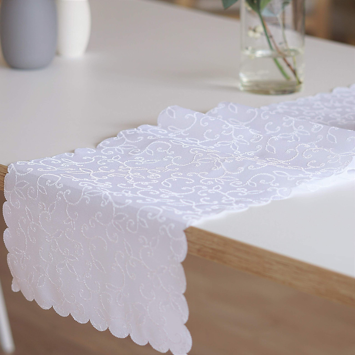 Stain Resistant Turkish White Tablecloth Polyester Table Linen, Rectangular, Square, Round, Washes Easily, Non Iron - Thanksgiving, Christmas, Dinner, Easter, Wedding (WHITE, Rectangle 60"x104")