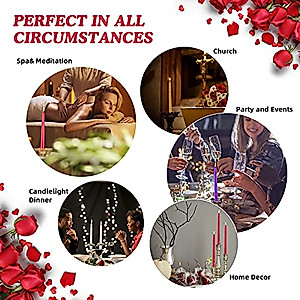 10 Inch Taper Candles, 12 Pack Tall Unscented Dripless Candles with Cotton Wicks Perfect for Dinner, Party, Wedding or Farmhouse Decor, 7-9 Hour Burn Time- 7/8" Base (10 inch/Glossy, White)