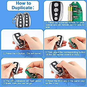 4 Pcs Gate Opener Remote Control Electric Cloning Gate Garage Door Fob Remote Replacement Key Fob Gate Opener Closer Security Kit Remote Cloning Key (433MHZ Style)