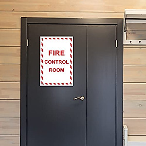 BannerBuzz Fire Control Room Sign with Graphic Aluminum Metal Safety Compliance Sign (24" W X 36" H)