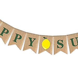 SWYOUN Burlap Happy Sukkot Banner Sukkah Jewish Holiday Party Supplies Garland Decoration