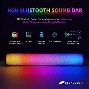 STGAubron Gaming PC, Intel Core I3-10100F up to 4.3G, Radeon RX 5500XT 8G, 16G DDR4, 512G SSD, WiFi, BT 5.0, RGB Fan x3, RGB BT Sound Bar and Headset, Windows 11 Home