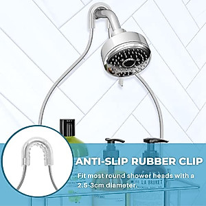 KeFanta Shower Caddy over Shower Head, Hanging Shower Organizer Rack, Bathroom Caddy for Shower, Rustproof Shampoo Holder Shelf, Silver