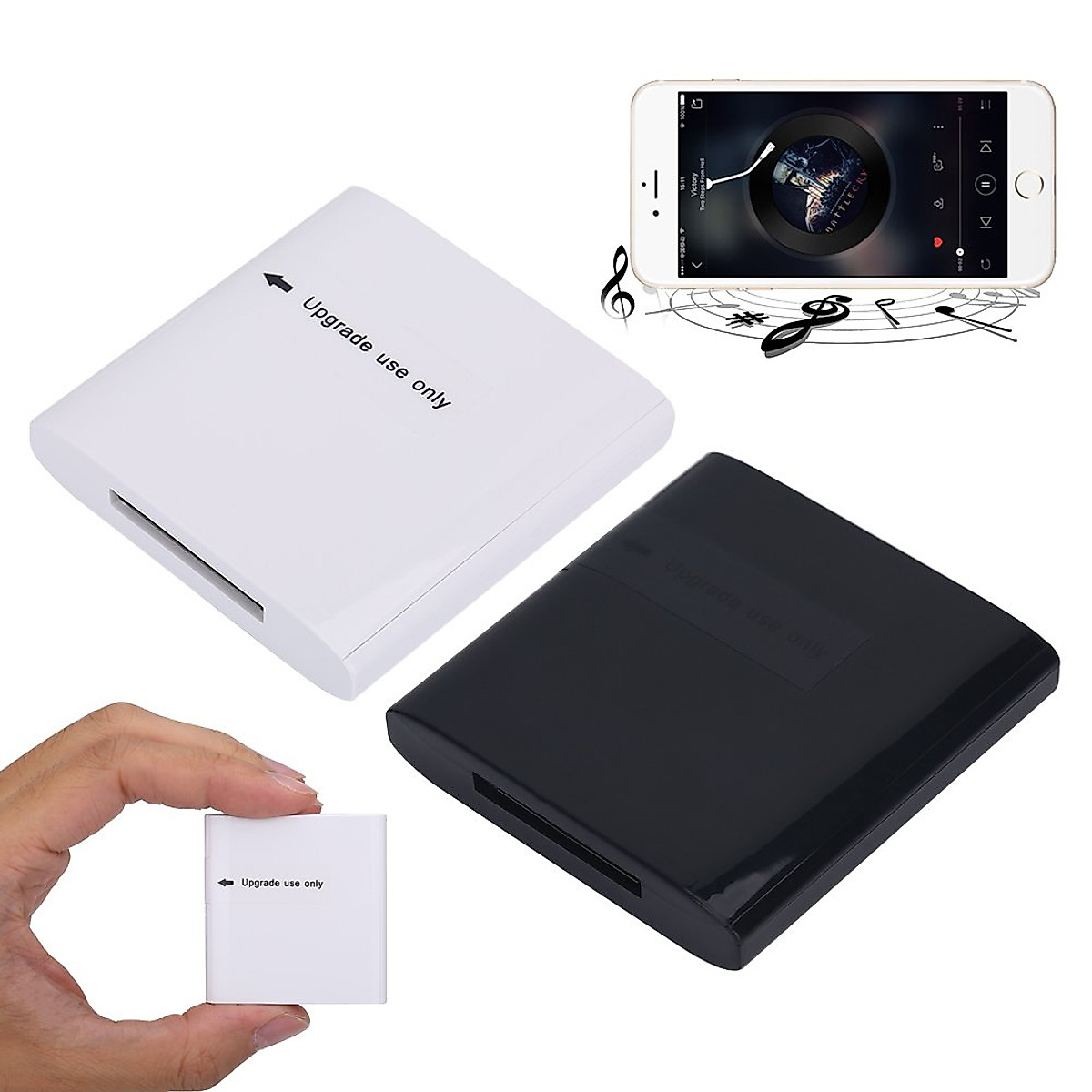 Tihebeyan Bluetooth Adapter Bluetooth Music Audio Receiver for 30pin-Enabled Sounddock Dock Apple Speaker(Black)