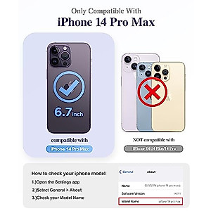 GVIEWIN for iPhone 14 ProMax Case Compatible with MagSafe, [Screen Protector + Camera Lens Protector] [MIL-Grade Protection] Magnetic Floral Clear Shockproof Women Phone Case for 14 Pro Max(Purple)