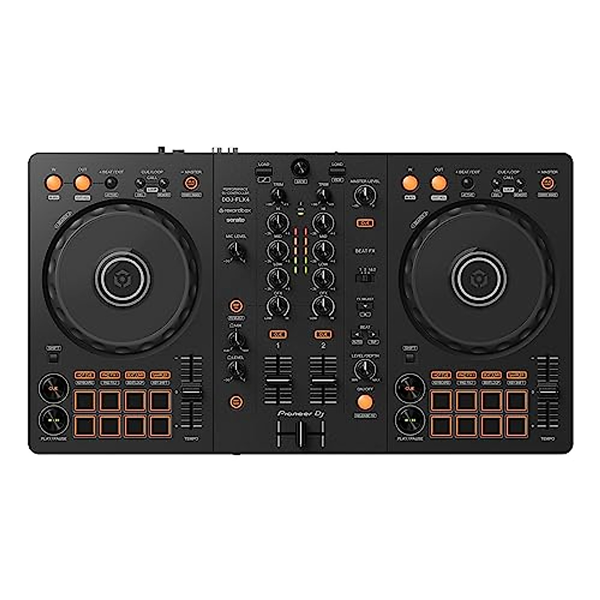 Pioneer DJ DDJ-FLX4 2-deck Rekordbox and Serato DJ Controller - Graphite