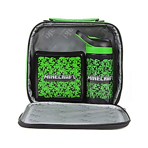 Minecraft Lunch Bag Set Creeper (Lunch Box, Water Bottle, Snack Pot)