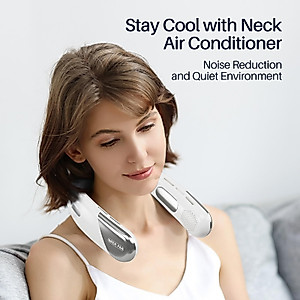 MEGAGURU Portable Neck Fan, 6000mAh Long-lasting Battery, Hands Free Bladeless Portable Mini Fans 5 Adjustable Speed LED Display Personal Fan, Low Noise Lightweight Design, 360° Surround Cooling