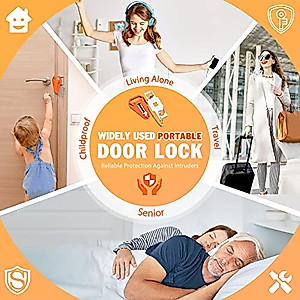 Portable Door Lock for Travel Hotels: Extra Safety Hotel Door Locks for Travelers, Apartment Home Security Bedroom Hotel Room Locks from Inside Device