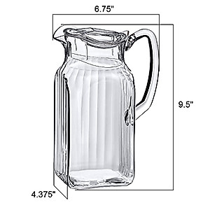 Amazing Abby - Quadly Bandly - Acrylic Pitcher (64 oz), Clear Plastic Water Pitcher with Lid, Fridge Jug, BPA-Free, Shatter-Proof, Great for Iced Tea, Sangria, Lemonade, Juice, Milk, and More