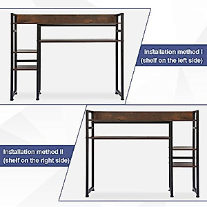 YEIBOOFU Desktop Bookshelf, 2-Tier Multipurpose Wood Bookcase for Computer Desk, Countertop Storage Hutch Display Rack Organizer for Dorm Office Home - Brown