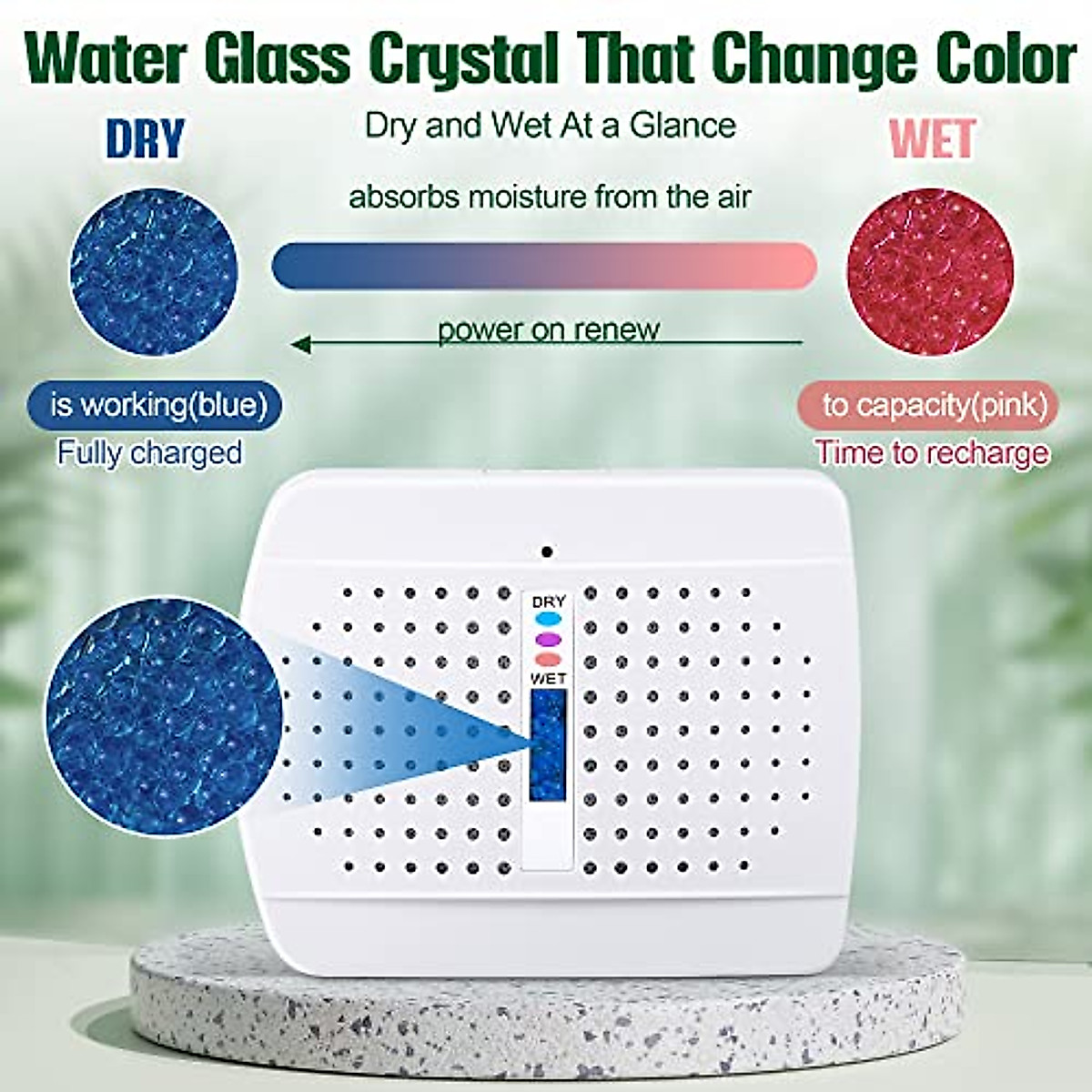 2 Pack Rechargeable Small Dehumidifier, Portable Mini Dehumidifiers for Bedroom, Bathroom, High efficiency Moisture Absorber for Closet, Bookcases