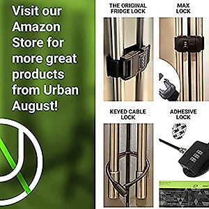Urban August French Door Refrigerator Lock, Black, Combination Lock, Passcode Unlock
