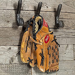 Rustic State Halle Wall Mount Cast Iron Hooks Coat Towel Bag Hat Hanger Multiuse Entryway Railroad Spike Rack Black Set of 3