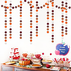 Boho Burgundy Brown-Orange Party-Decorations Streamers - 52Ft Birthday Baby Shower Hanging Paper Garland Banner,Fall Autumn Thanksgiving Harvest Rustic Wedding Bridal Classroom Supplies Decor Hugtmr
