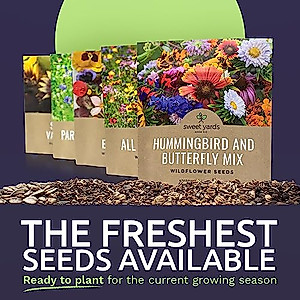 Bulk Wildflower Seeds Variety Pack - 5 Large Packets 5 Different Mixes - Over 1/4 Pound - More Than 30,000 Open Pollinated Seeds