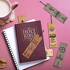 3sscha 24Pcs Christian Wooden Prayer Bookmarks with Inspirational Bible Verse Page Clip Religious Gifts for Women Man Book Lovers Home Sunday School Church Reading Supplies 5.5 x 1.5 Inches