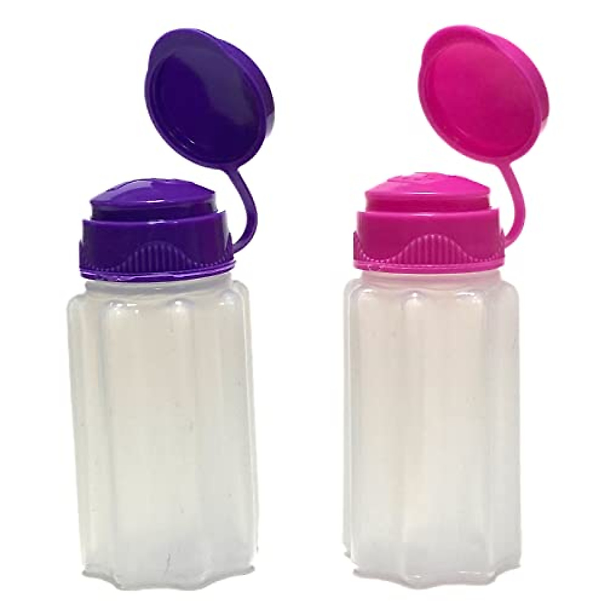 Azi 2pc NO SPILL Mini Camping Salt & Pepper Shakers - To Go Salt Shaker for Picnic Work Lunch Box Travel RV Outdoors Hunting Fishing (1.18 oz each) - Tight Seal - BPA FREE