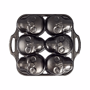 Lodge Seasoned Cast Iron Skull Mini Cake Pan
