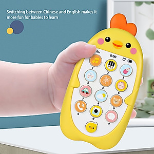Kids Mobile Phone Toy, Electronic Learning Smartphone Toy, Interactive Educational Cell Phone Toys, with Music Lights Laugh Songs Dialogue, Gift for Baby Toddler Boys and Girls Aged 18months+