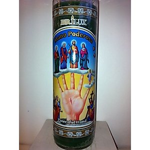 Most Powerful Hand (Mano Poderosa) 7 Day Unscented Green Candle in Glass