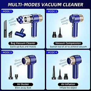 Upgraded Bug Vacuum & Handheld Vacuum Cordless High Power 16000PA Bug Vacuum for Adults Portable Bug Vacuum Catcher for Home Office Car Insect Vacuum Catcher for Small Spider Wasp Moth Ladybug(Blue)