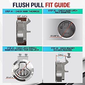 LATCH.IT RV Flush Latch Lock | 2 Pack Chrome Flush Slam Latch | Flush Mount Latch | 100% Metal Boat Latch | Heavy Duty RV Boat Lid Lock | Fits Lock Holes w/Diameter of 2” & Door Thickness up to 0.5”!