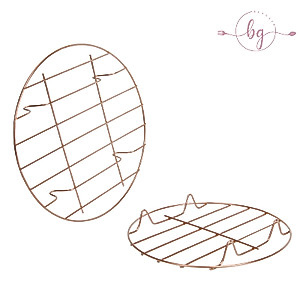 BLAGAIN Cooling Rack Round, 2-Pack（8Inch & 10Inch), Stainless Steel Round Grilling Rack for Cooking Cooling Steaming Baking, Multi-Purpose for Canning Air Fryer Pressure Cooker, Rose Gold