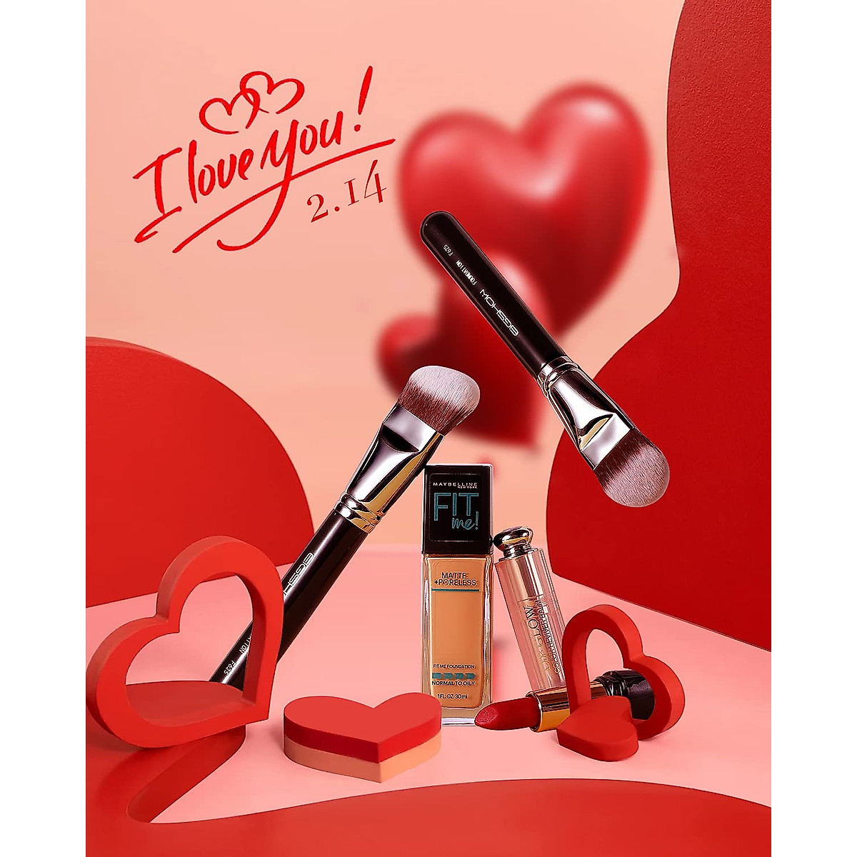 Foundation Brush, EIGSHOW Pro Slanted Brushes Angled Bristle Mask Kabuki Brush Perfect for Powder Liquid Cream Buffing Blending Face Makeup Brush-F625