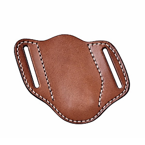 Tourbon Handmade Leather Pocket Knife Sheath 1.5" Large Diameter Open for 2" Wide Belt Cross Draw Folding Knives Carrier Men EDC Holster