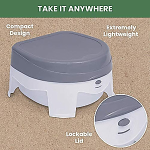 Delta Children PerfectSize Potty - Made with Eco-Friendly Recycled Ocean Material, White/Grey